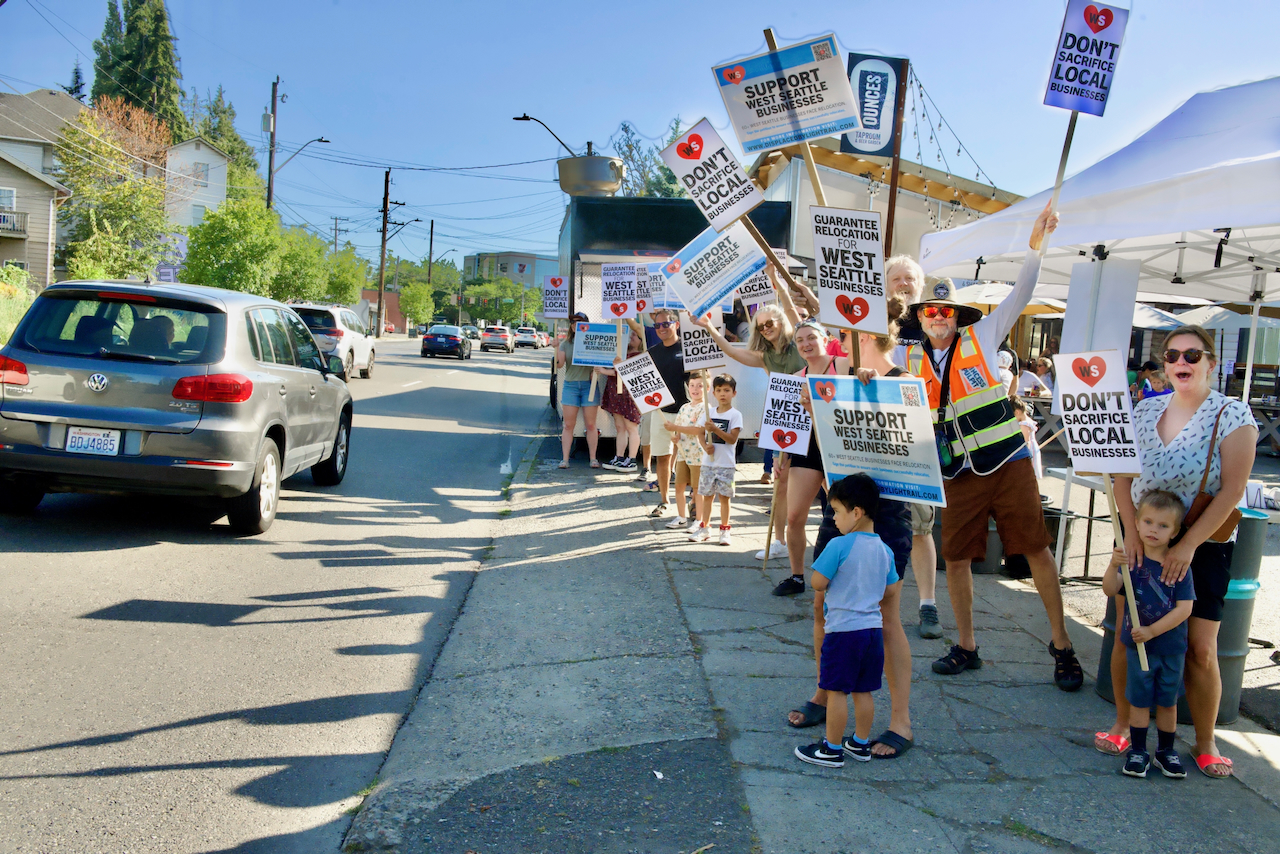 Delridge Way businesses facing displacement held a rally | Westside Seattle